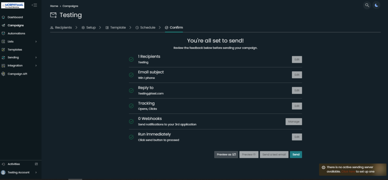 Morphymail web user manual - MorphyMail - 100% Free Email Marketing Software